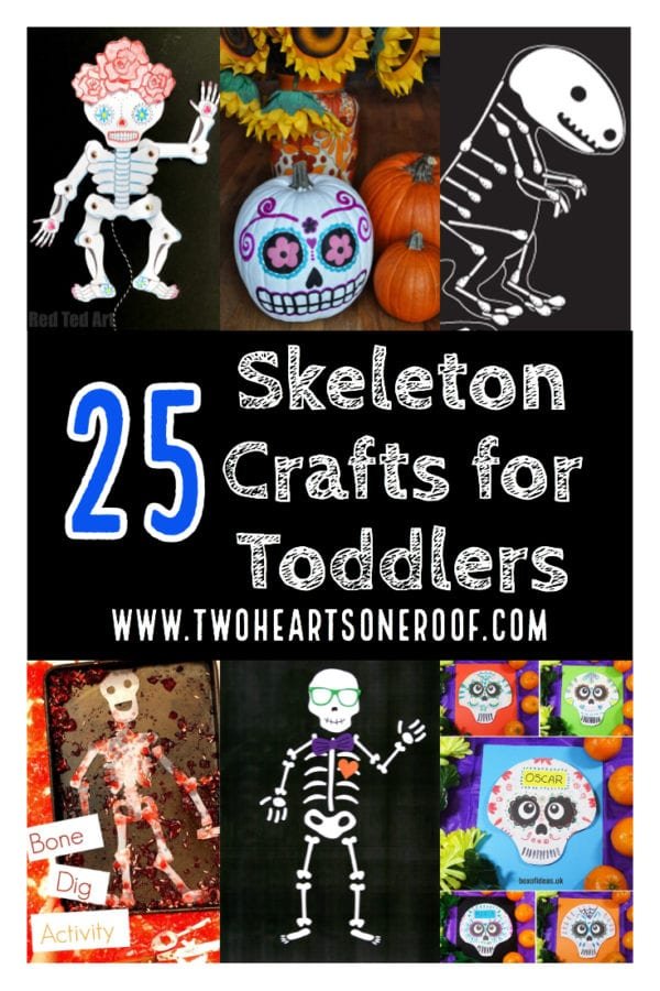 Kids Crafts // 25 Skeleton Themed Halloween Crafts for Toddlers