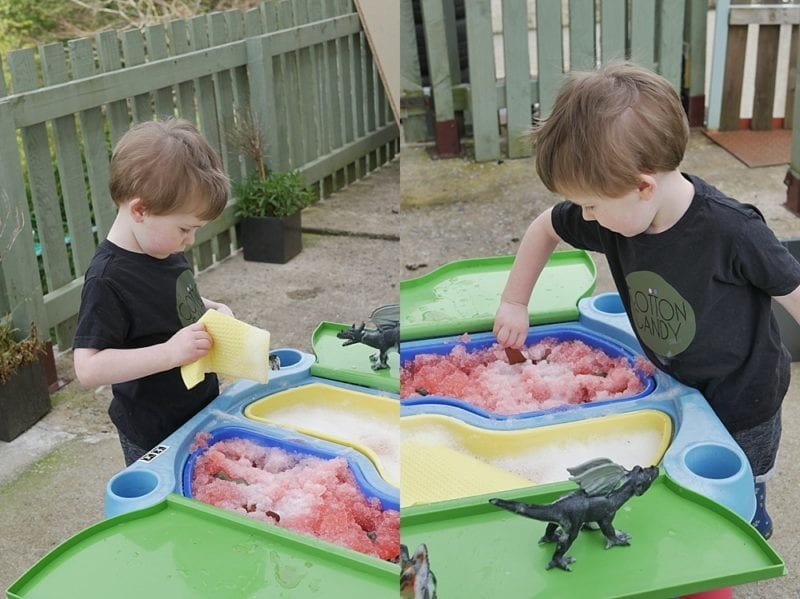 Gelli Baff Dinosaur Themed Sensory Play Set Up for Toddlers