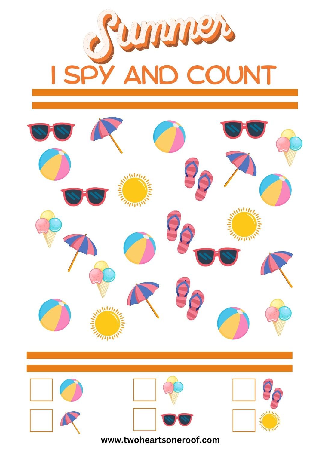 Beach Activity Summer Worksheet - Free Printables - Two Hearts One Roof